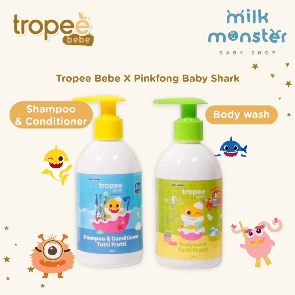 Jual Tropee Bebe X Pinkfong Baby Shark Body wash dan Shampoo ...
