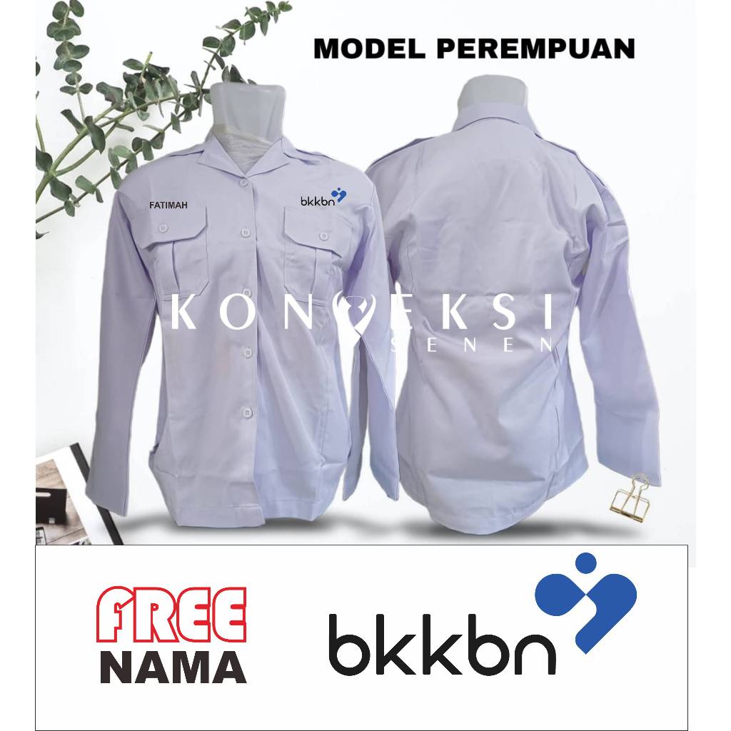Jual kemeja BKKBN model perempuan baju seragam BKKBN tangan panjang ...