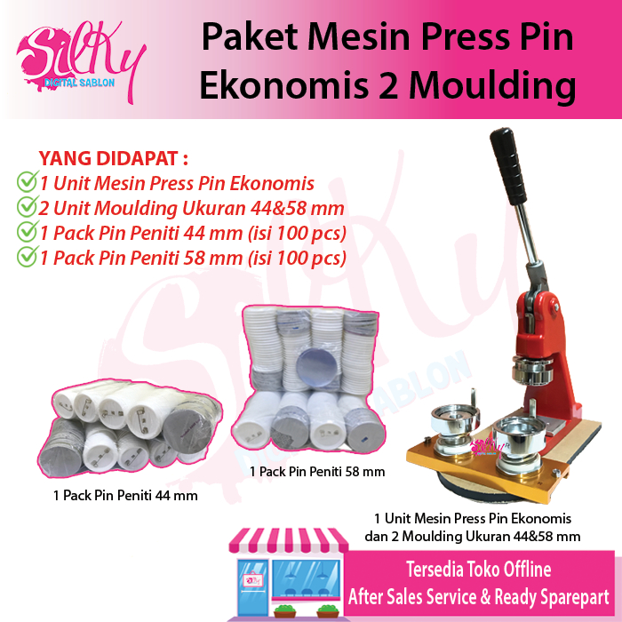 Jual Paket Usaha Mesin Press Pin RED Talent Ori 2 Moulding (44 & 58 MM ...