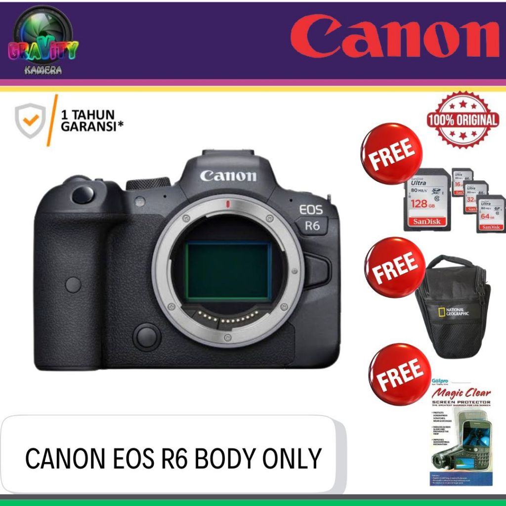 Jual CANON EOS R6 BODY ONLY / CANON R6 BODY ONLY | Shopee Indonesia