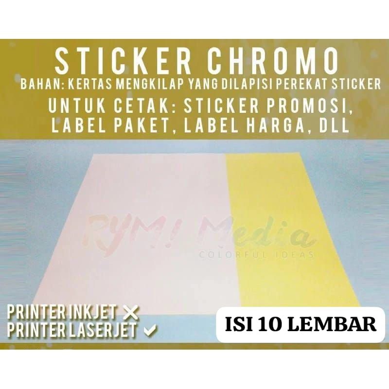 Jual Sticker Chromo A4 isi 10 Lembar / Kertas Stiker Glossy Mengkilap ...