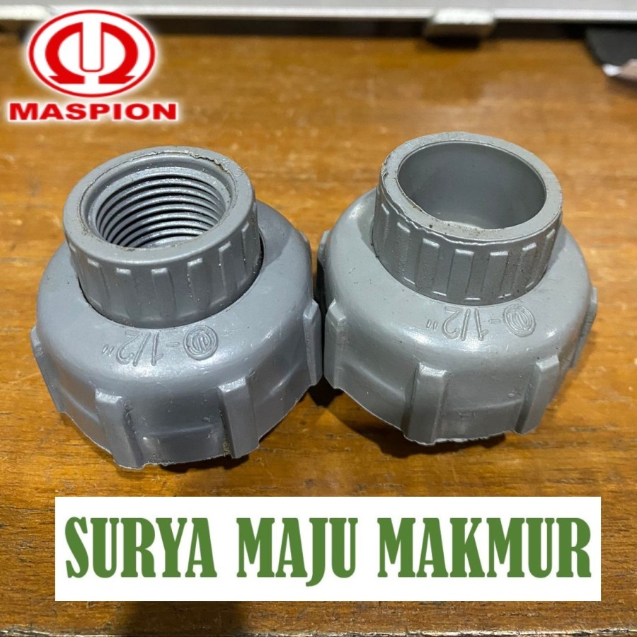 Jual WATER MUR 1/2" PVC WATERMUR POLOS DRAT DALAM UNION SOCKET MASPION | Shopee Indonesia