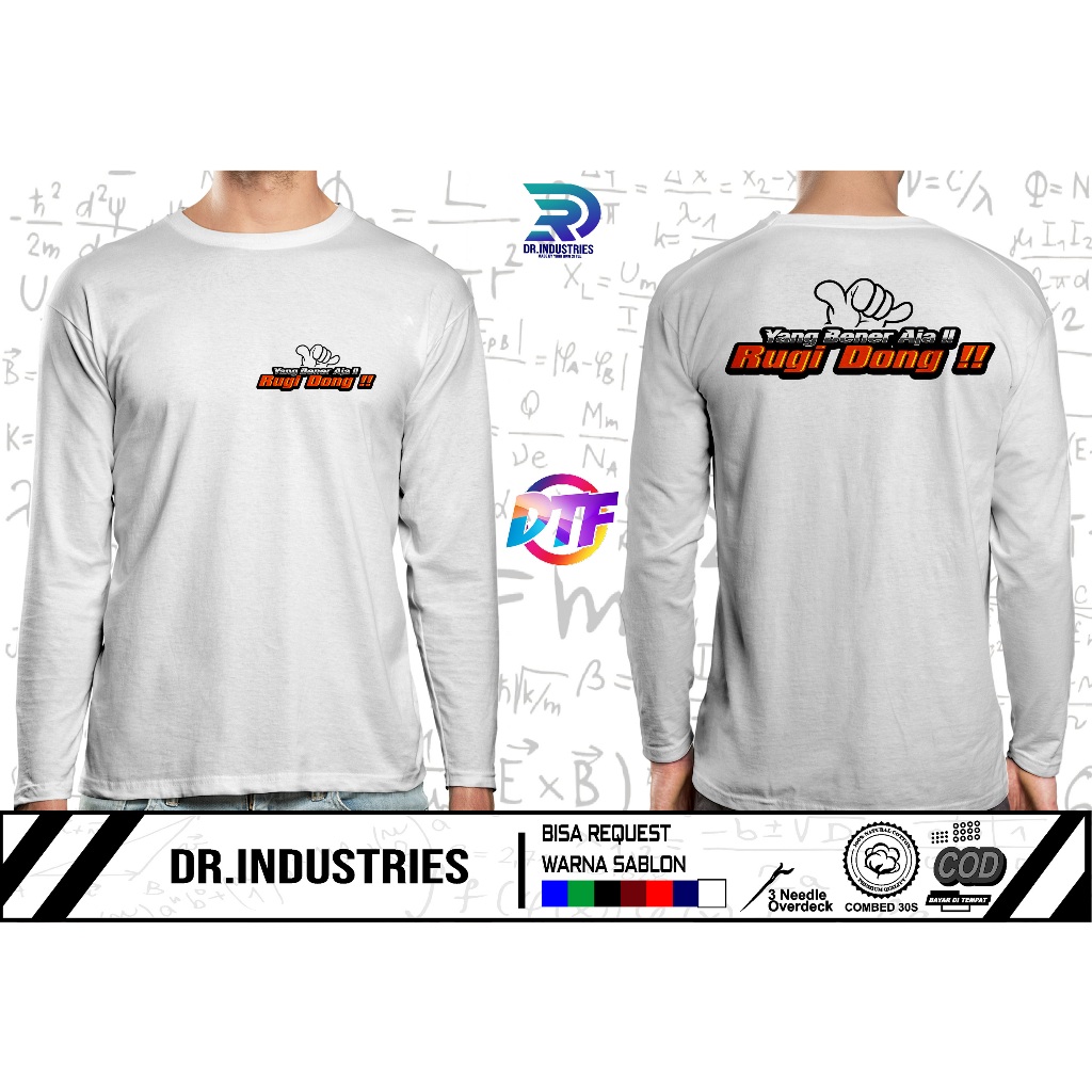 Jual Kaos Lengan Panjang kata kata viral Yang bener aja rugi dong new ...