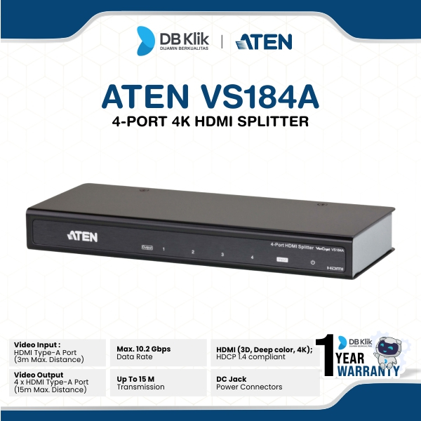 Jual Aten VS184A 4 Port 4K Metal Hdmi Splitter | Shopee Indonesia