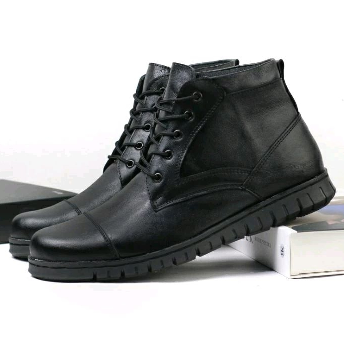 Jual Haliz - Boots Pria Kulit Geof Warna Hitam | Shopee Indonesia