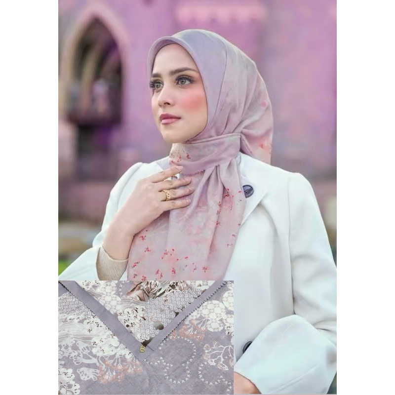 Jual jilbab segiempat hijab segi empat motif Voal buttonscarves | Shopee Indonesia