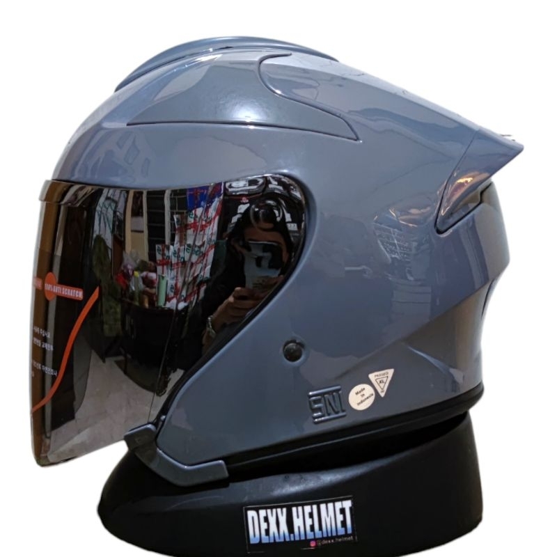 Jual HELM MRX EQUSS DOUBLE VISOR HALF FACE SOLID ORIGINAL | Shopee ...