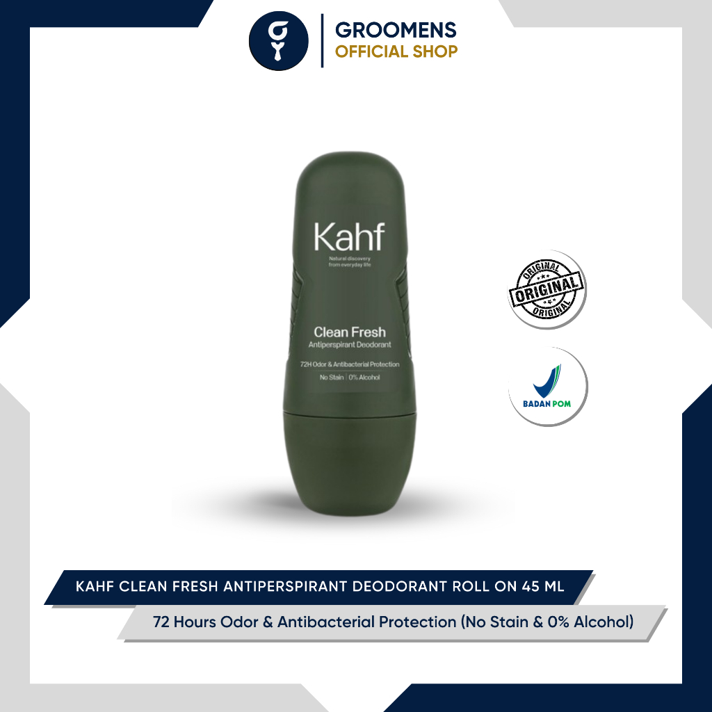 Jual Kahf Clean Fresh Antiperspirant Deodorant Roll On 45 ml | Shopee ...