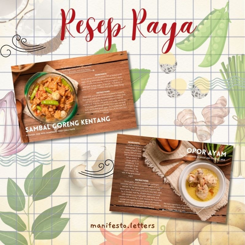Jual Postcard Resep Raya | Kartu Pos Recipe | Eid | Feast | Opor ...