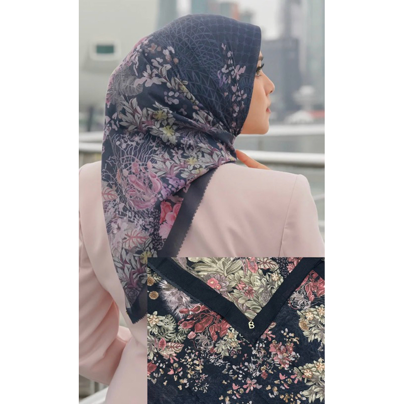 Jual jilbab segiempat hijab segi empat motif Voal buttonscarves | Shopee Indonesia