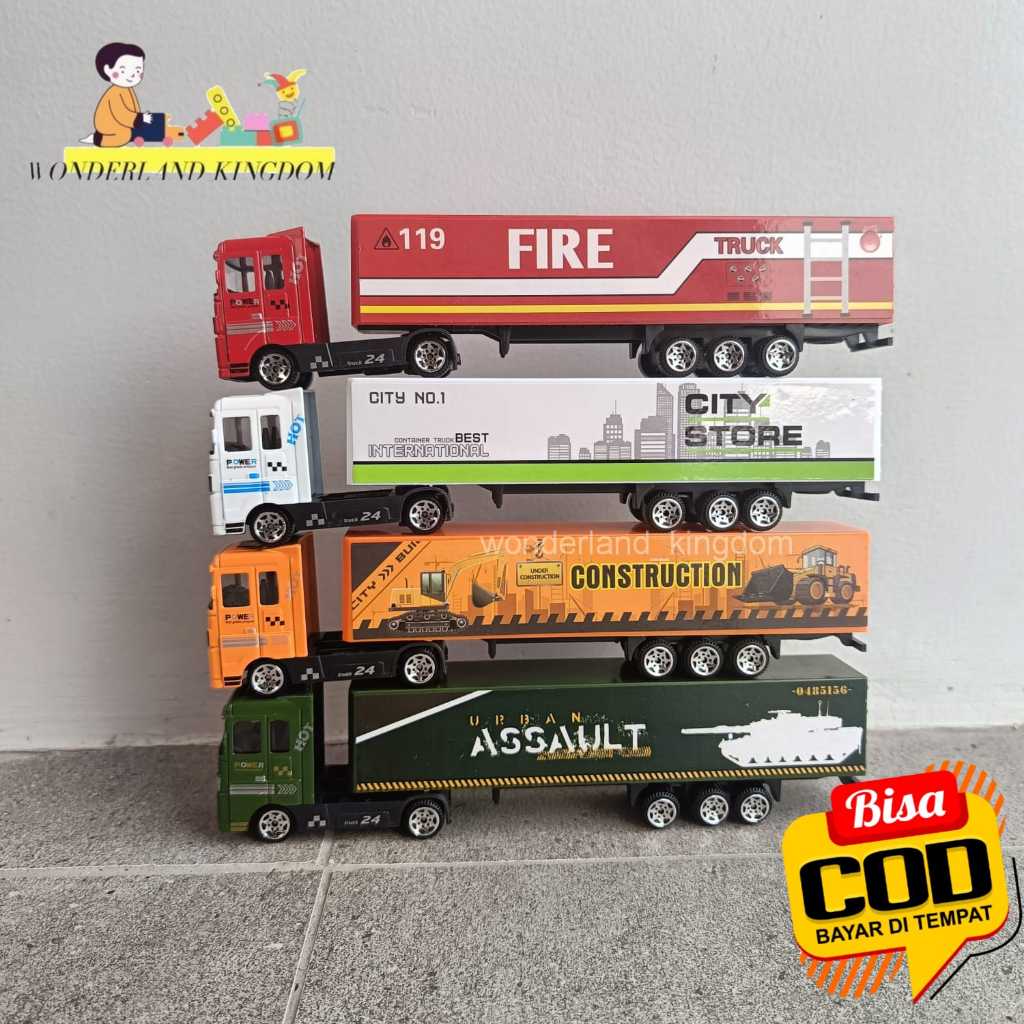 Jual MAINAN DIECAST TRUK KONTAINER METAL MINIATUR TRUCK CONTAINER ...