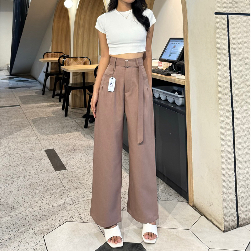 Jual Obi Pants - Celana Highwaist Trousers Loose Pants - Celana Kulot Kantor Formal Anti Kusut ...