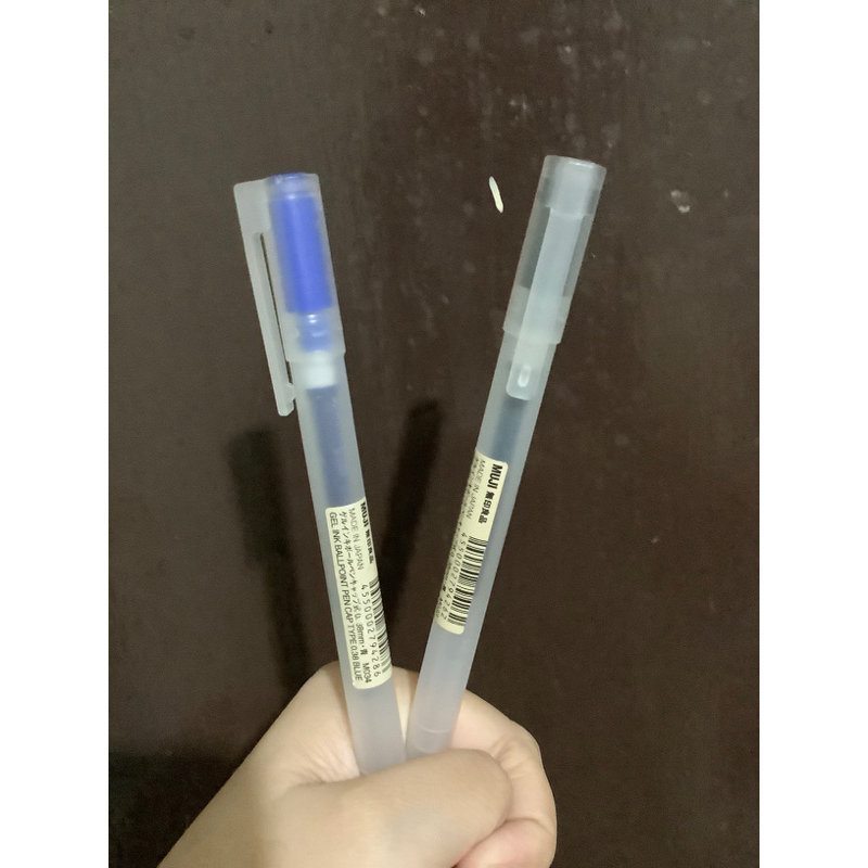 Jual [ORIGINAL] Muji Gel Pen 0.38 0,38 Pulpen Muji Lancip Hitam Biru ...