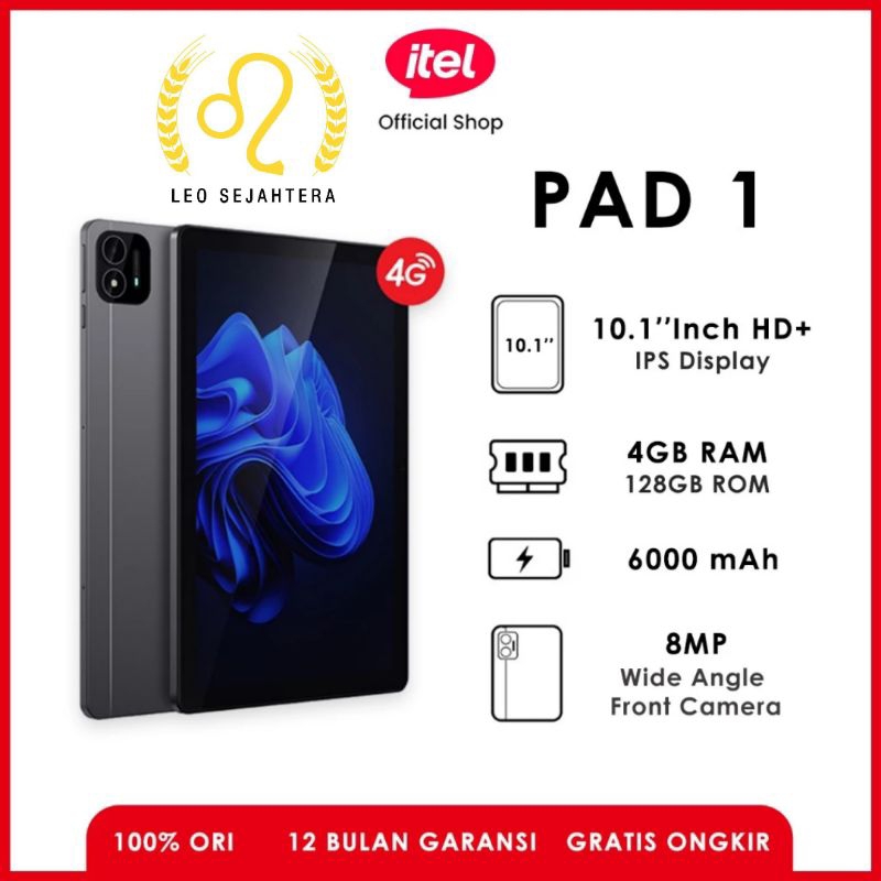 Jual Itel pad 1 ram 4gb 128gb bisa sim card 10 inch garansi resmi 1 ...