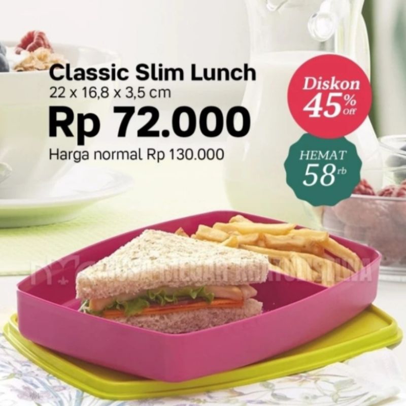 Jual Tupperware Clasic Slim Lunch Kotak Makan Sekat | Shopee Indonesia