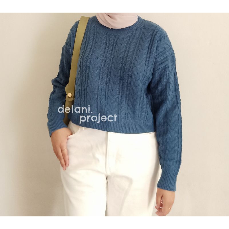 Jual Ryujin Crop Sweater Delani.project | Shopee Indonesia