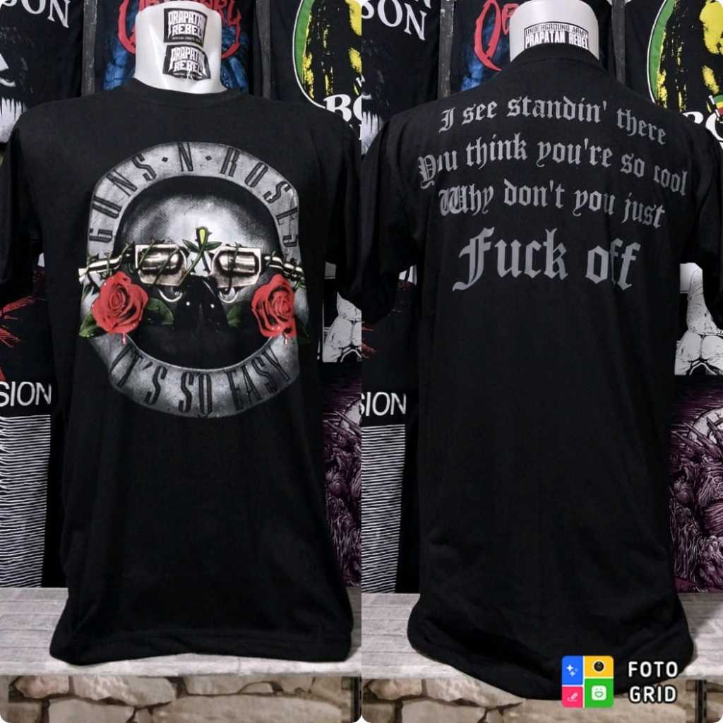 Jual Kaos Musik GnR Roses Band Rock Legendaris Catton combat 24s Model ...