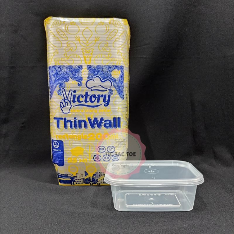 Jual Thinwall 200ml Victory Thinwall Rect 200ml Victory Isi 25pcs