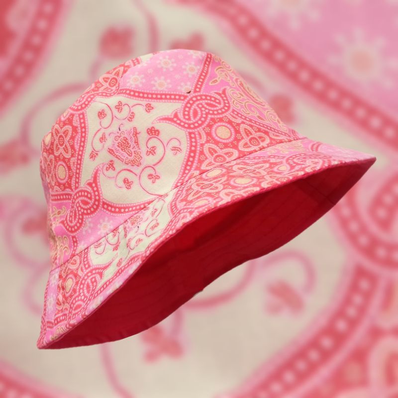 Jual Topi Bucket Hat Etnik Motif Batik Ethnic Pink Katun Kultur Budaya ...