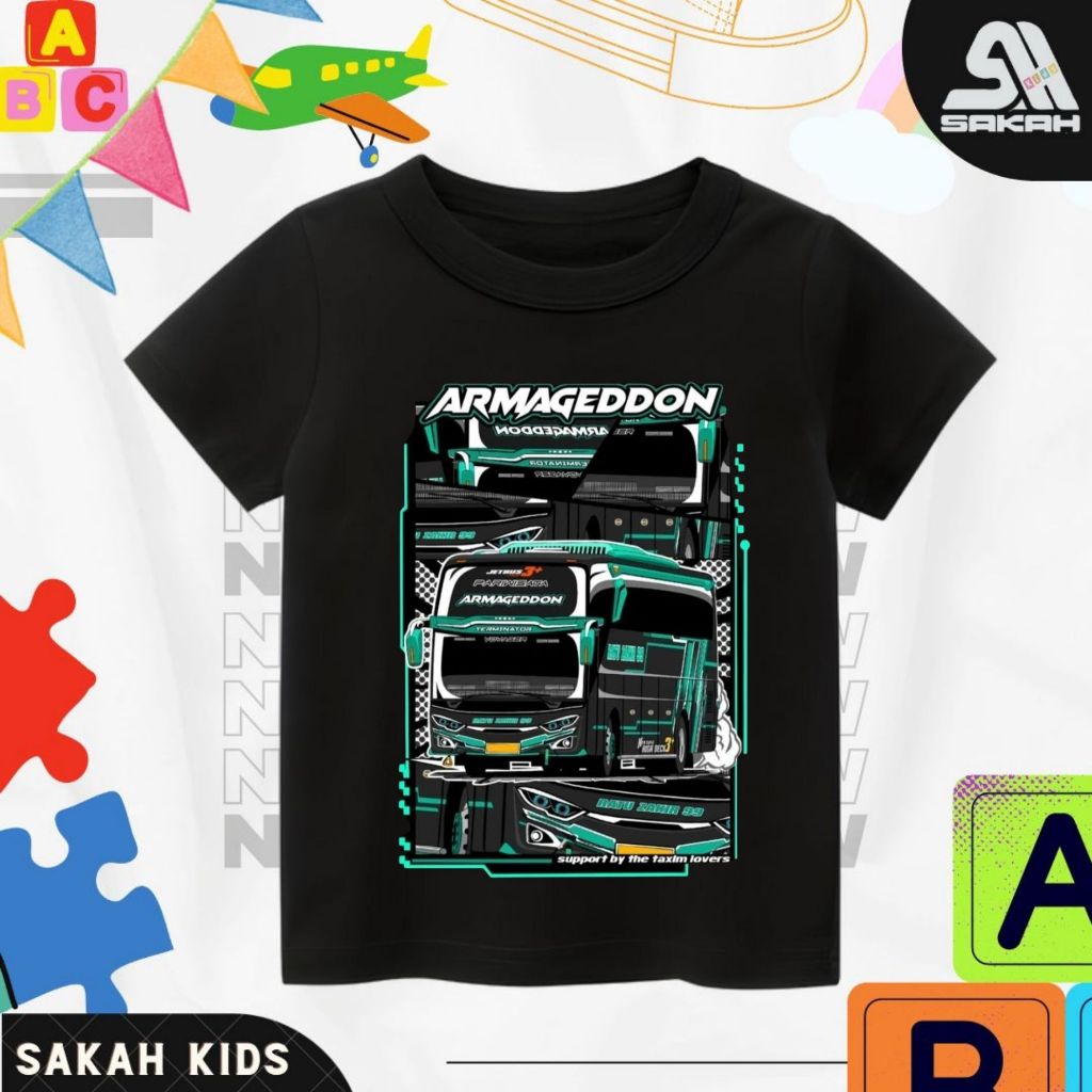 Jual Kaos Anak Custom Nama Combed 30s BUS ARMAGEDON JET BUS Untuk Harian dan Hadiah Anak Laki ...
