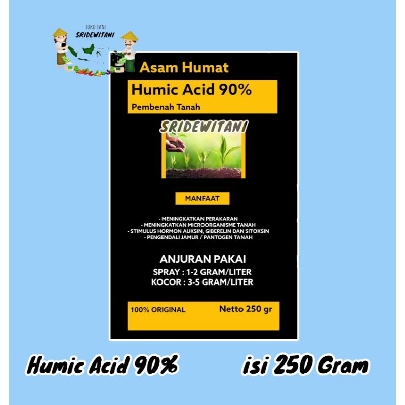 Jual PUPUK ASAM HUMAT 250 GRAM HUMIC ACID 90% UNTUK MENINGKATKAN KESUBURAN TANAH SETARA ...