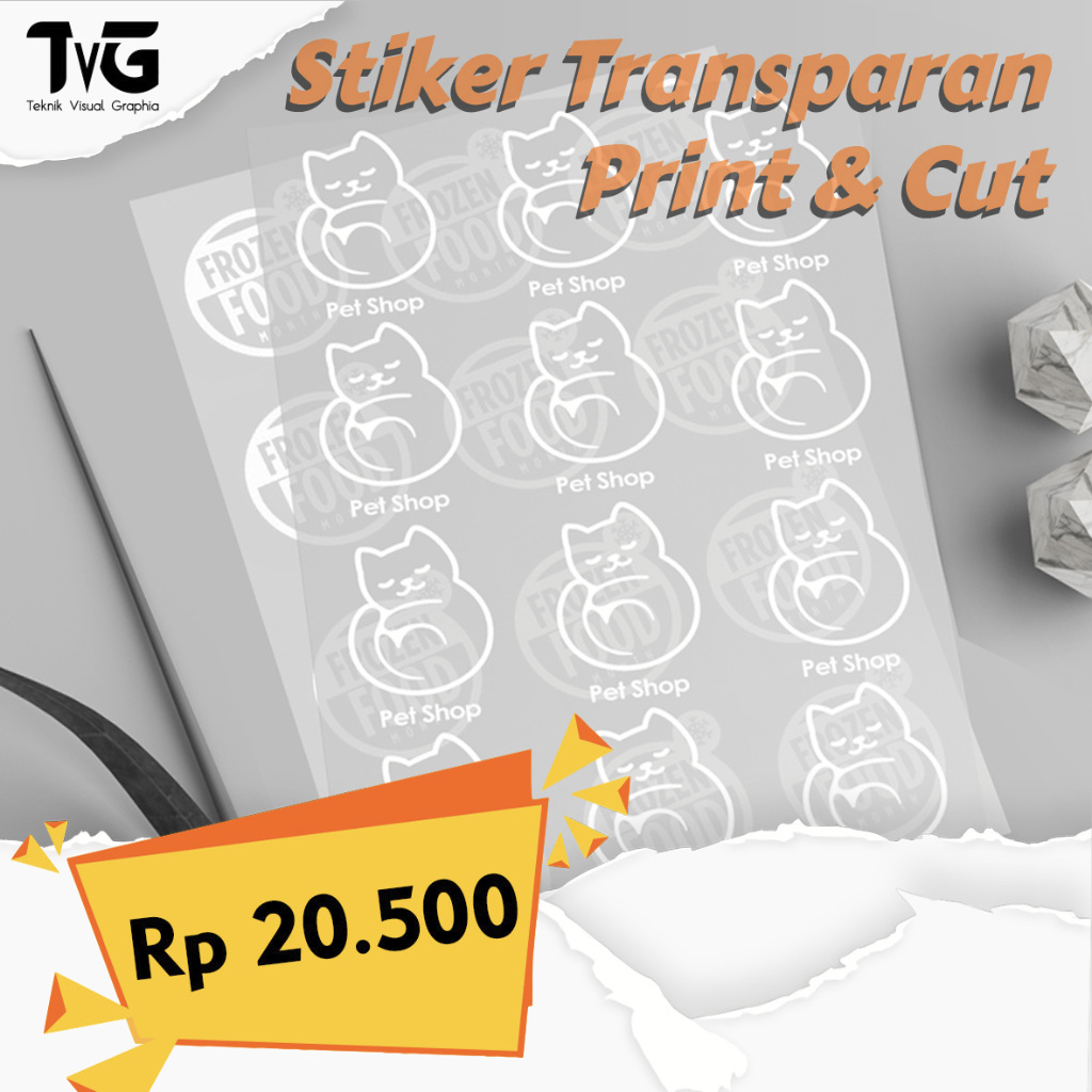Jual Cetak Sticker Transparant A3+ White Ink / Print Stiker Label ...