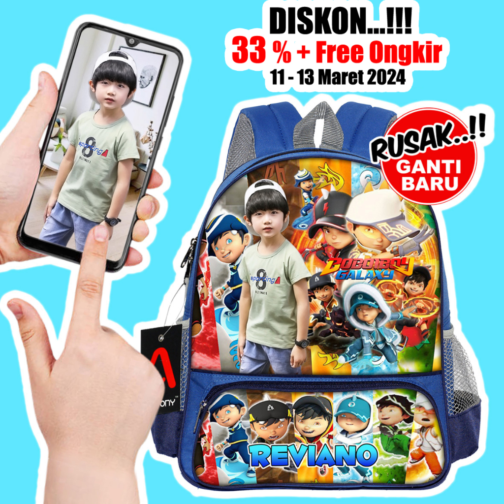 Jual Tas Boboiboy Tas Anak TK Paud Laki Laki Sekolah Ransel Karakter Boboiboy Tas Foto Anakku ...