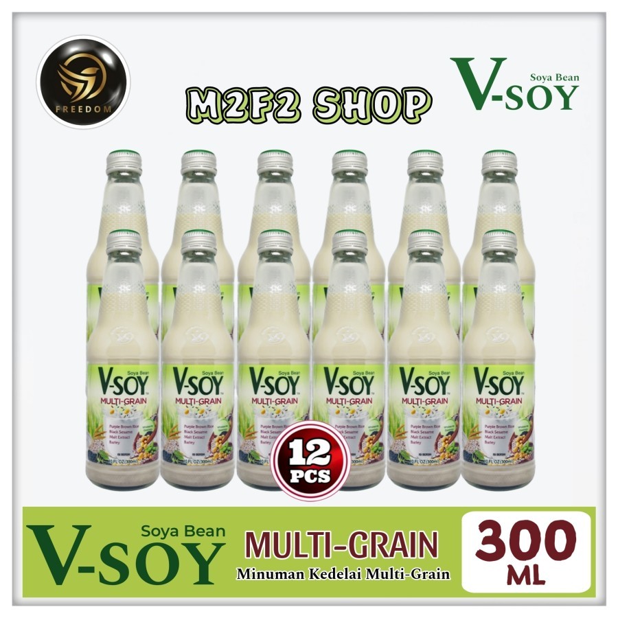 Jual V-Soy Soya Bean Milk Multi Grain Barley | Susu Kedelai Botol - 300 ...