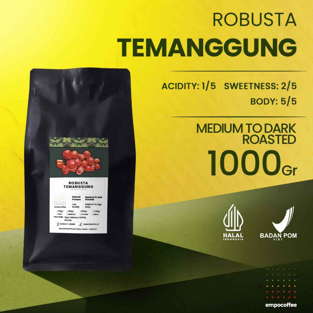 Jual Empo Coffee Biji Kopi Bubuk Robusta Temanggung Jawa Tengah Java Coffee Bean Roasted Beans ...
