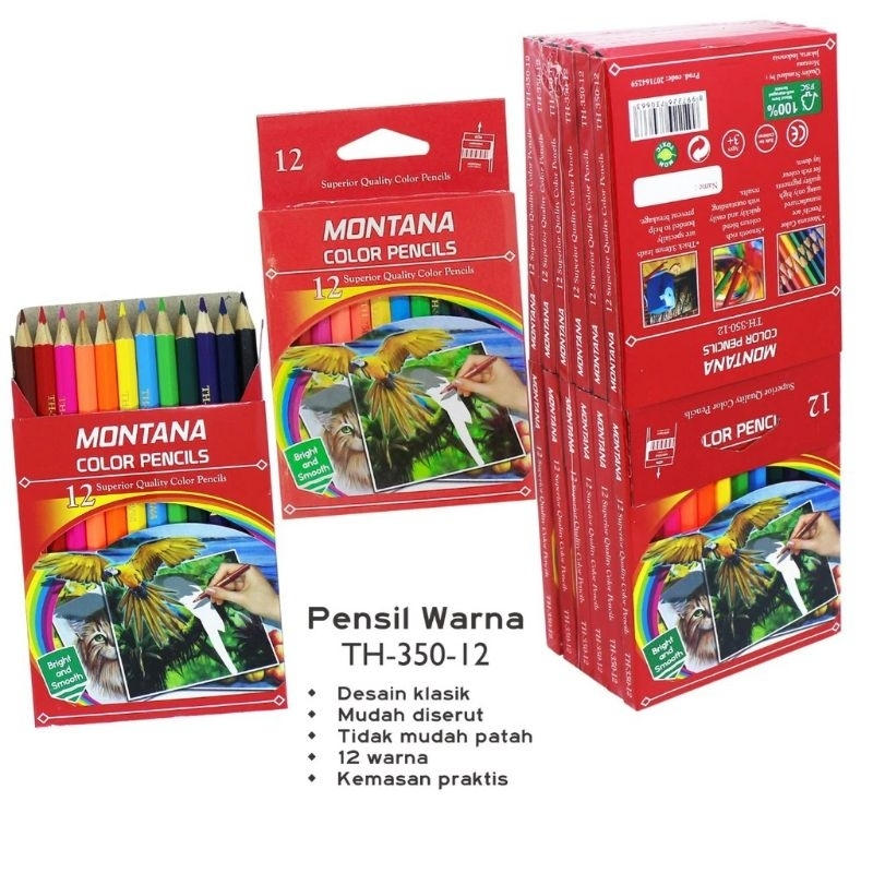 Jual Pensil 12 warna MONTANA Panjang/Pendek (12set) | Shopee Indonesia