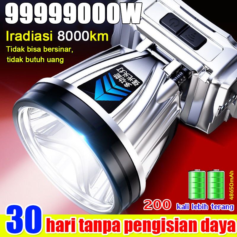 Jual 【Terjamin】LED Headlamp 80Watt Penerangan terus menerus selama 800 ...
