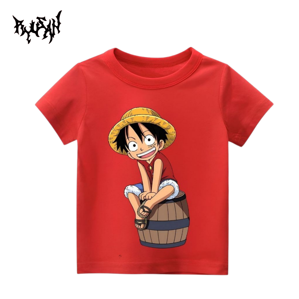 Jual Ryusan Baju Kaos Anak Custom Nama Combed 30s Gambar Kartun LUFFY ...