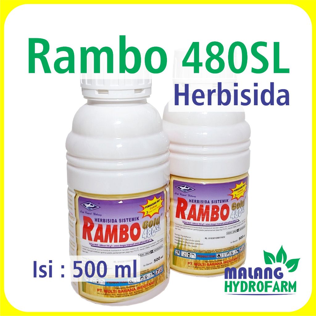 Jual Herbisida Rambo Gold 480 SL 500 ml Cap Kapal Terbang obat racun ...