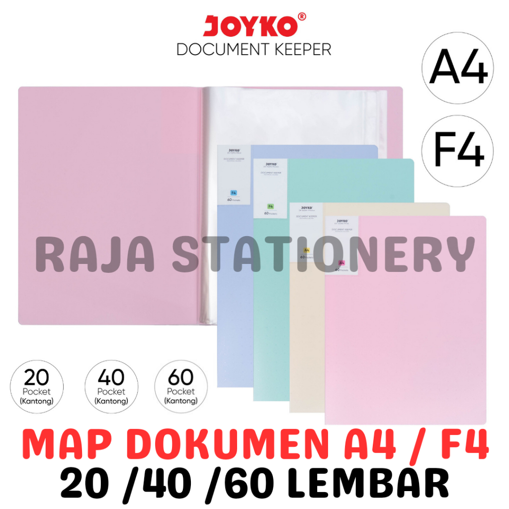 Jual JOYKO DOCUMENT KEEPER A4 F4 FOLIO CLEAR HOLDER PASTEL MAP DOKUMEN ...