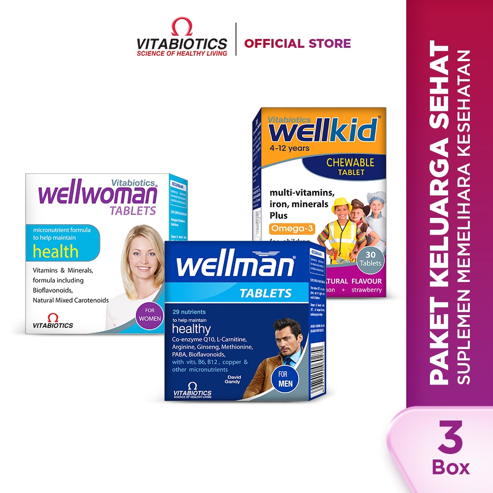 Jual Paket Keluarga Sehat - Vitabiotics Wellkid + Wellman + Wellwoman ...