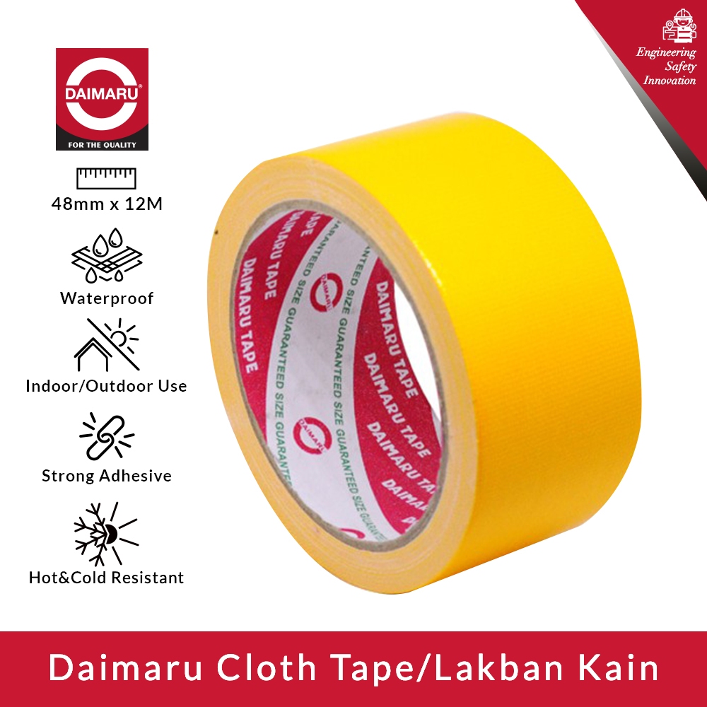 Jual Daimaru Cloth Tape Lakban Kain Warna Kuning 48 mm x 12 meter | Shopee Indonesia