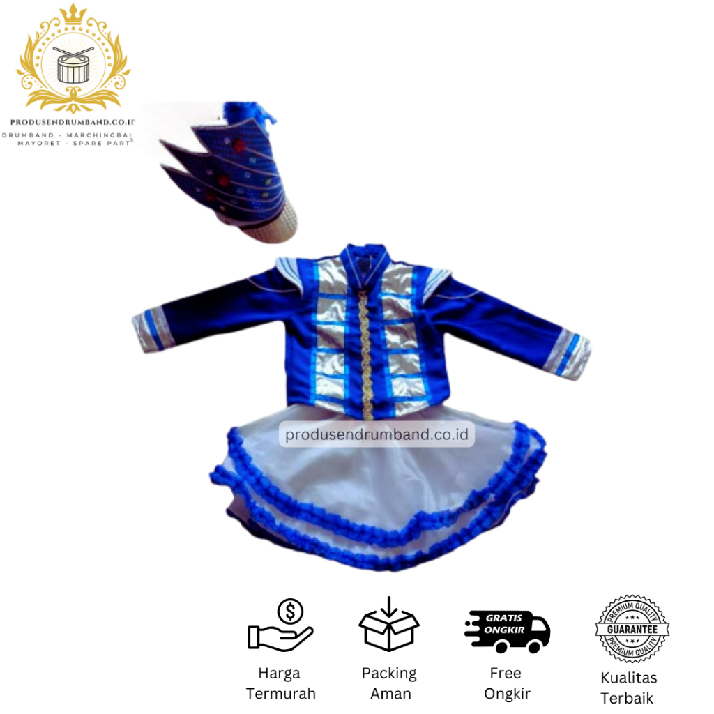 Jual Baju Mayoret Drumband Wanita + Topi TK SD SMP SMA bahan adem ...