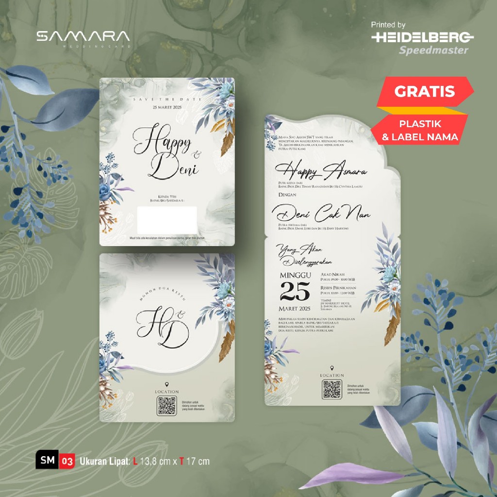 Jual Undangan Pernikahan Desain Kekinian Samara 03| Undangan Pernikahan ...