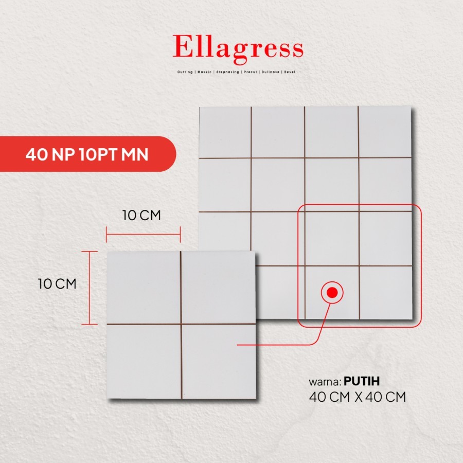 Jual Ellagress Mosaik Precut Nat Palsu Keramik 40x40 Lantai / Dinding ...