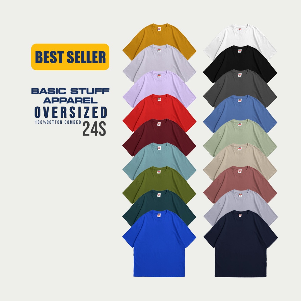 Jual Basic Stuff Apparel T-shirt Oversize Combad 24s / Kaos Polos Pria ...