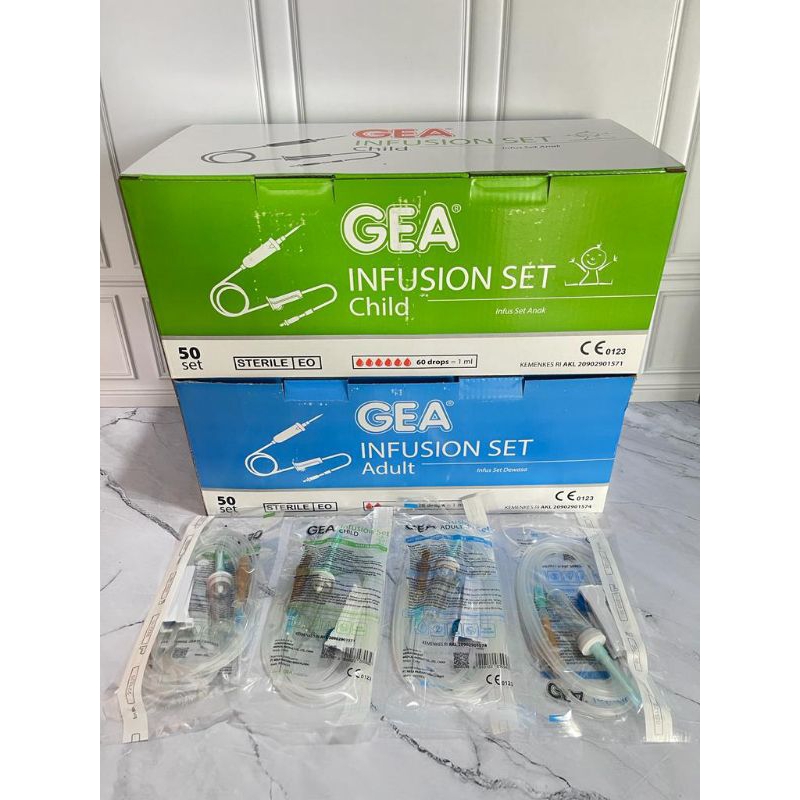 Jual Infus Set / Infuset / Selang infus Dewasa dan Anak GEA | Shopee ...