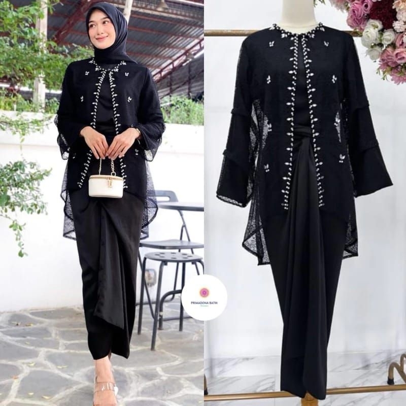 Jual Oneset Clarisa Outer Brokat Premium - Outfit Kondangan Rok Lilit ...