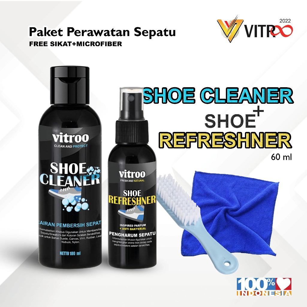 Jual Vitroo Paket Perawatan Sepatu 4 in 1 Pembersih Sepatu Kit Shoe ...
