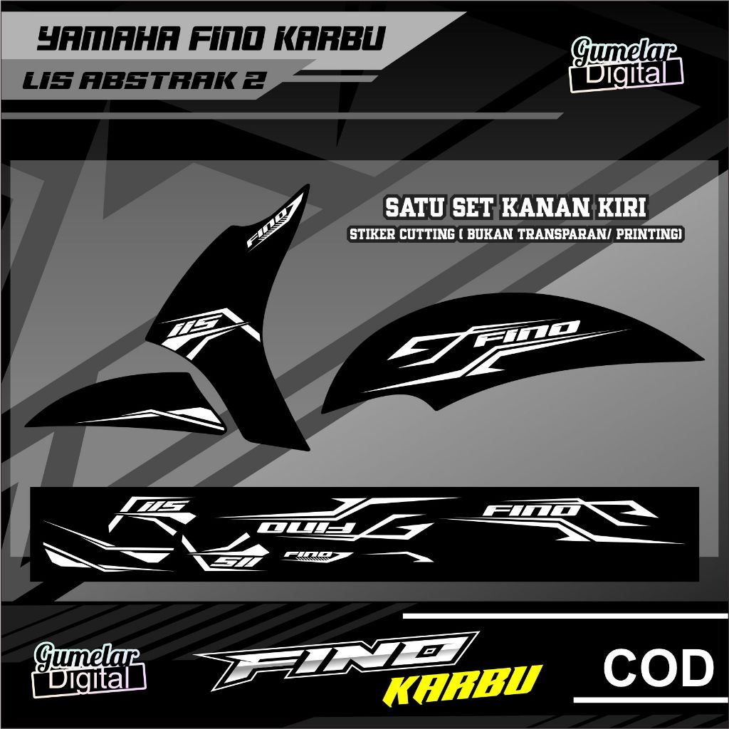 Jual CUTTING STIKER SIMPEL YAMAHA FINO KARBU CUTTING STIKER LIS ABSTRAK ...