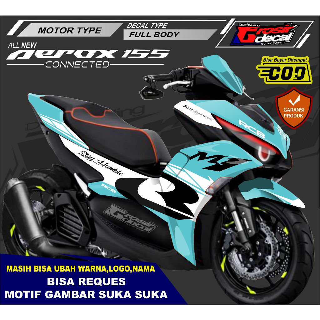 Jual Decal Sticker Aerox 155 Connected 2021 - 2024 Keren Full Body ...
