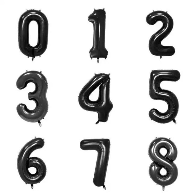 Jual Balon foil angka jumbo hitam 80cm | Shopee Indonesia