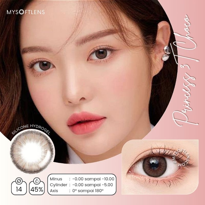Jual Softlens Silinder Toric Princess 3 Tone Choco 14mm Mata Minus ...