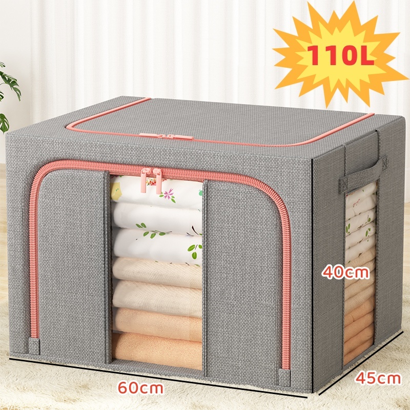 Jual 66L-110L Storage Box Pakaian Linen katun berkualitas tinggi box ...