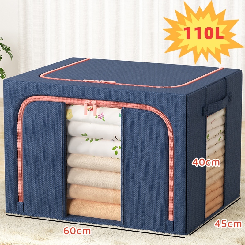 Jual 66L-110L Storage Box Pakaian Linen katun berkualitas tinggi box ...