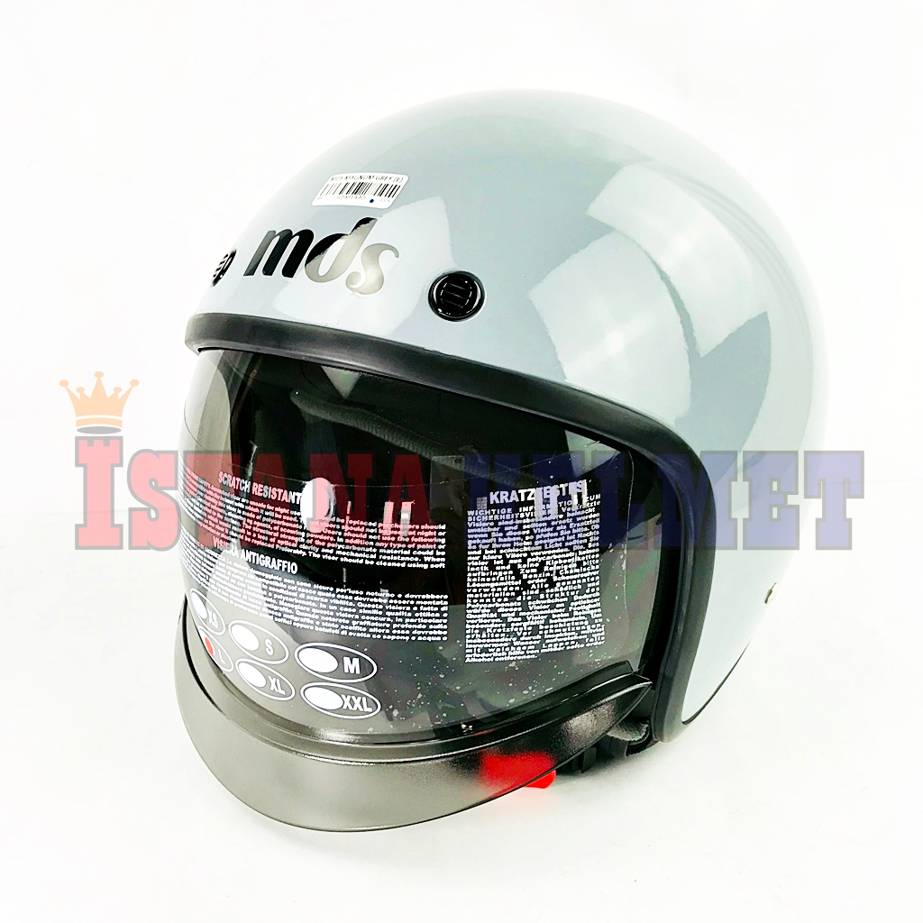 Jual HELM MDS MAGNUM RETRO GREY | Shopee Indonesia